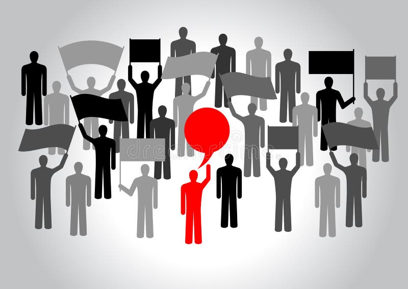 Crowd of People at the Demonstration Stock Vector - Illustration of ...