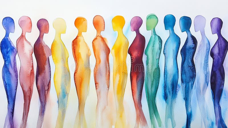 A Crowd of People in Different Colors Walking Towards the Same ...