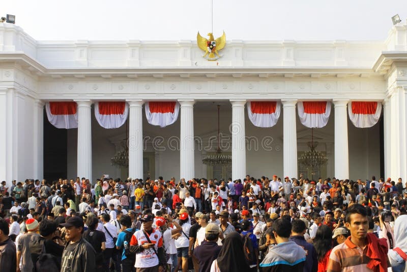 Crowd of People Following the Flag Ceremonial Editorial Image - Image ...
