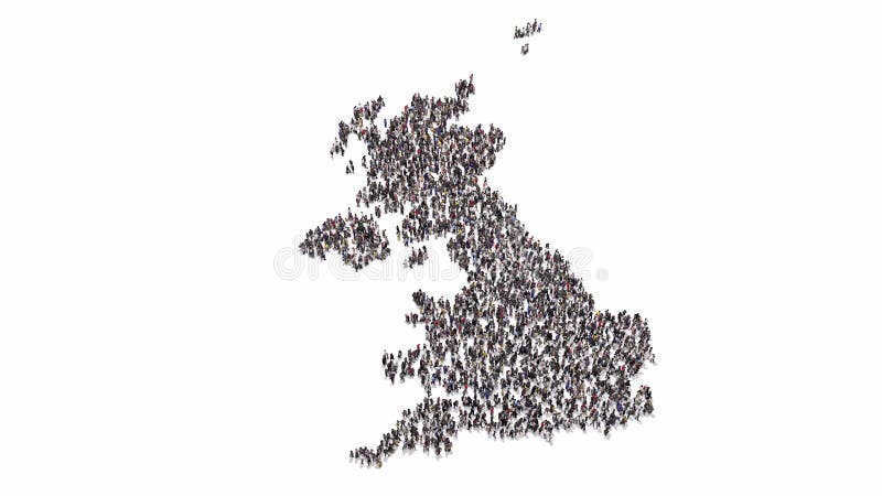 Crowd of People Gather To Form the County of UK Loop Stock Footage ...