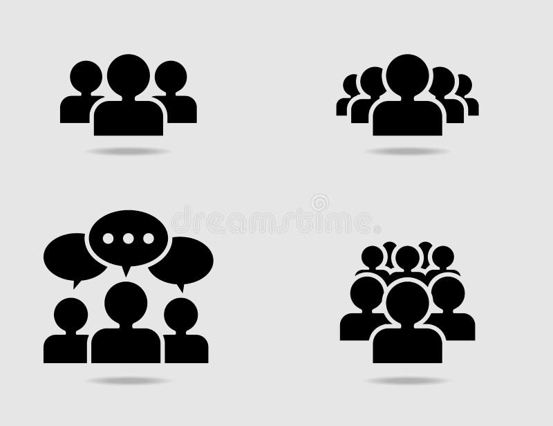 Crowd of people icon set stock vector. Illustration of crowd - 76273141