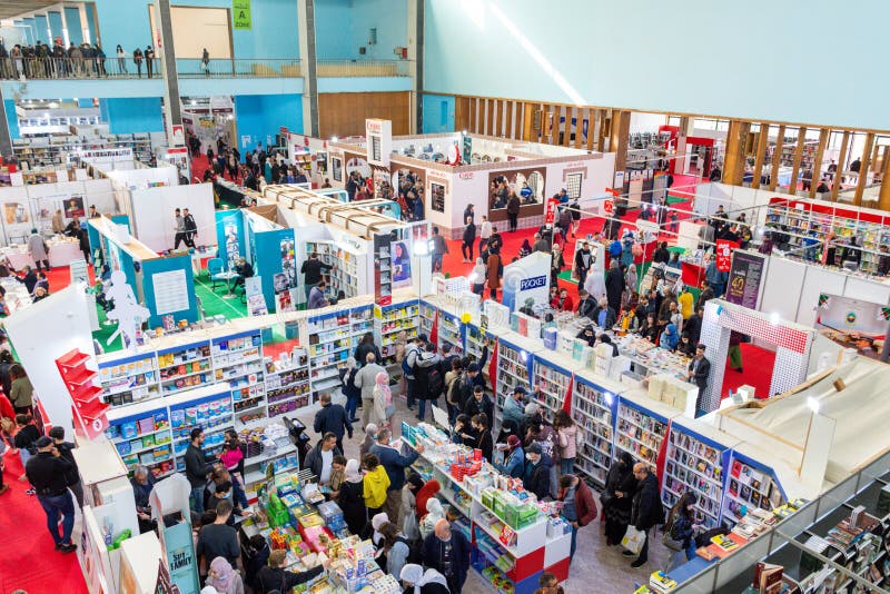 A Crowd of People Inside the Building of the Algiers International Book ...