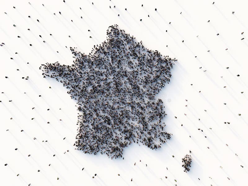 Crowd of People Making Shape of France. Aerial View Stock Illustration ... Crowd of People Making Shape of France. Aerial View Stock Illustration ...