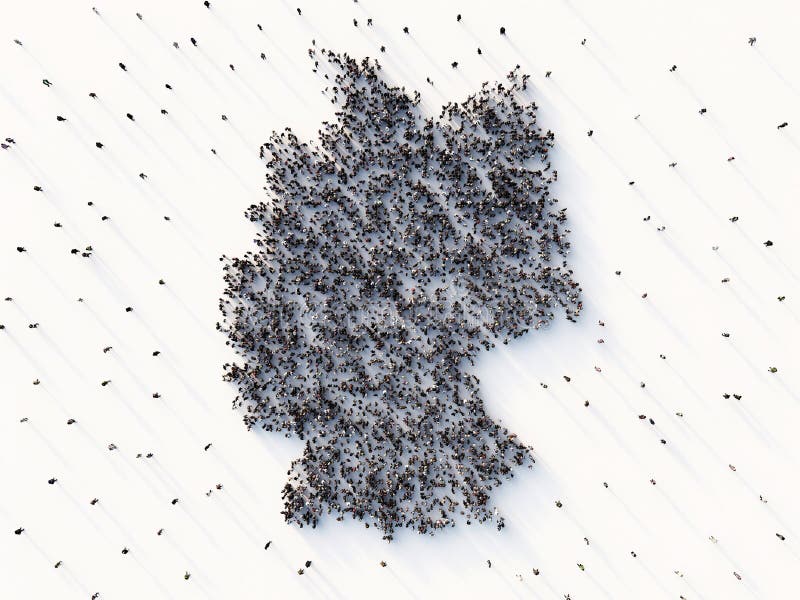 Crowd of People Making Shape of Germany. Aerial View Stock Illustration ... Crowd of People Making Shape of Germany. Aerial View Stock Illustration ...