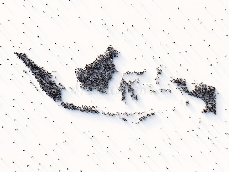Crowd of People Making Shape of Indonesia. Aerial View Stock ... Crowd of People Making Shape of Indonesia. Aerial View Stock ...