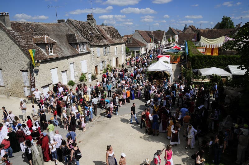Crowd People In Medieval Market Editorial Stock Image - Image: 16002444