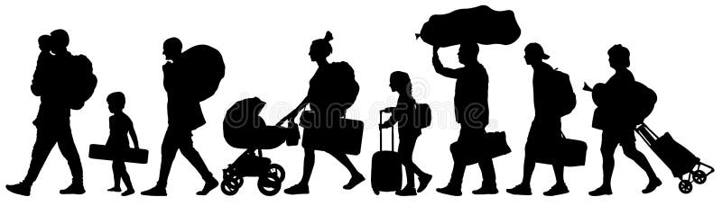 Migration of People Across the Border Near the Fence with Cameras ...