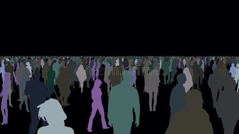 Crowd of People Moves.3D Animation and Rendering Stock Footage - Video ...