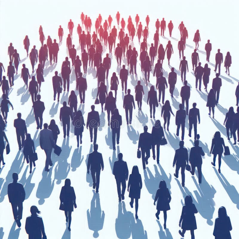 A Crowd of People Moving in the Same Direction. Stock Image - Image of ...