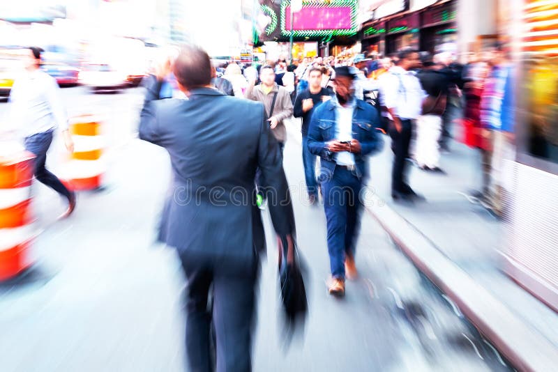Crowd of People in NYC in Motion Blur Stock Image - Image of camera ...