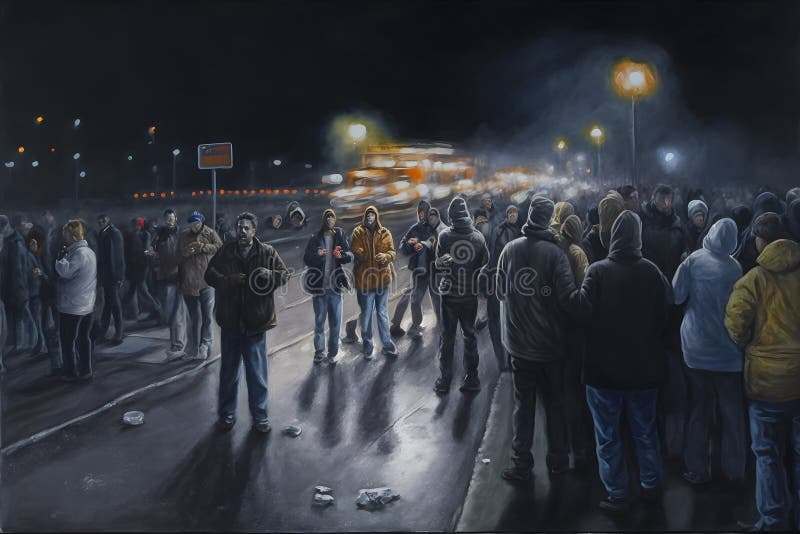 Crowd of People with Posters and Flags Standing in Front of Parliament ...