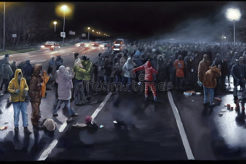 Crowd of People with Posters and Flags Standing in Front of Parliament ...