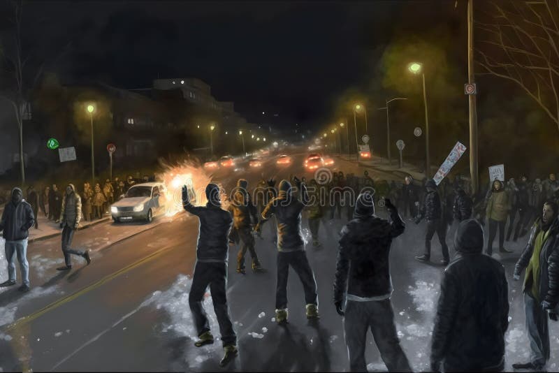 Crowd of People with Posters and Flags Standing in Front of Parliament ...