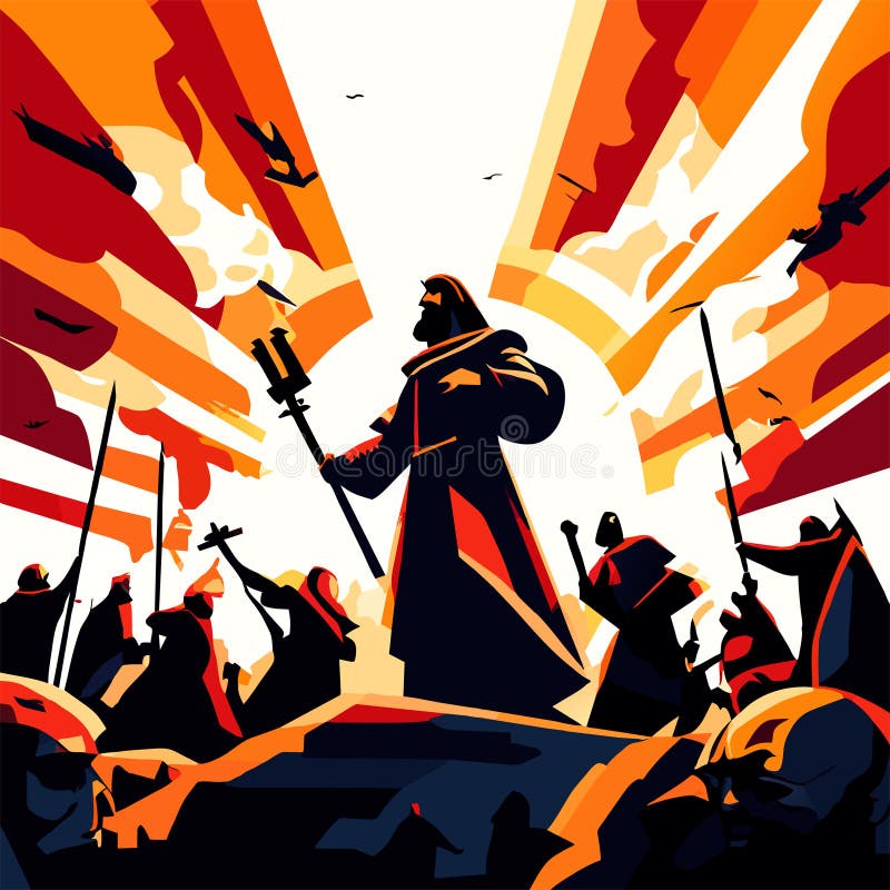 Crowd of People Protesting Against the Government. Illustration in ...