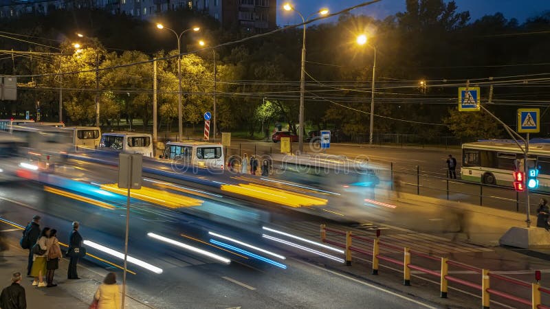 The Crowd of People in the Queue for the Bus at Rush Hour in the End of ...