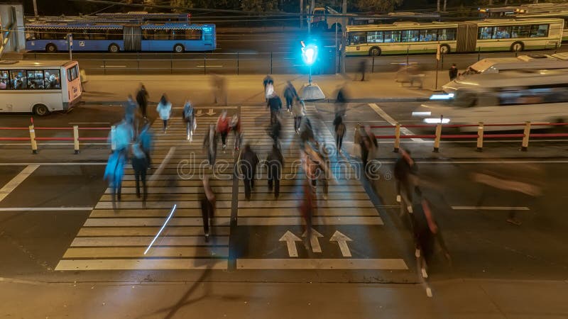 The Crowd of People in the Queue for the Bus at Rush Hour in the End of ...