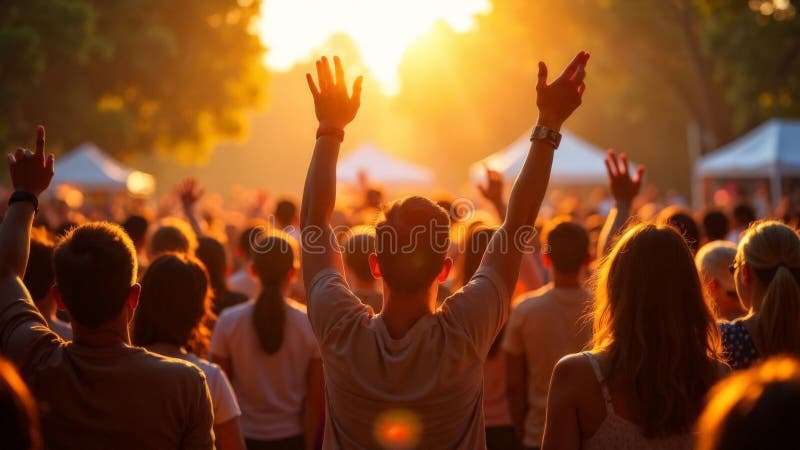 A Crowd of People in Rays of Light Stock Illustration - Illustration of ...