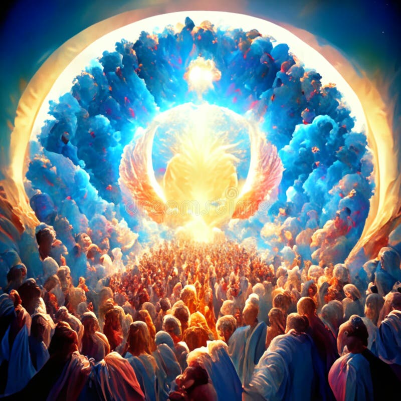 Crowd of People at a Religious Event. 3d Rendering Stock Illustration ...