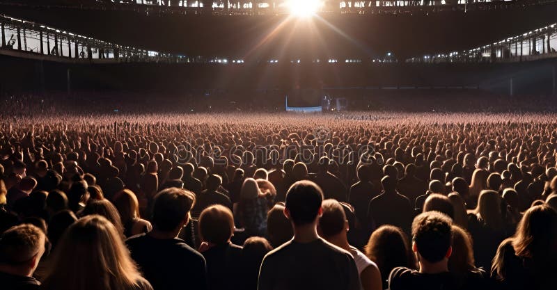 Crowd of People at the Rock Concert Stock Illustration - Illustration ...