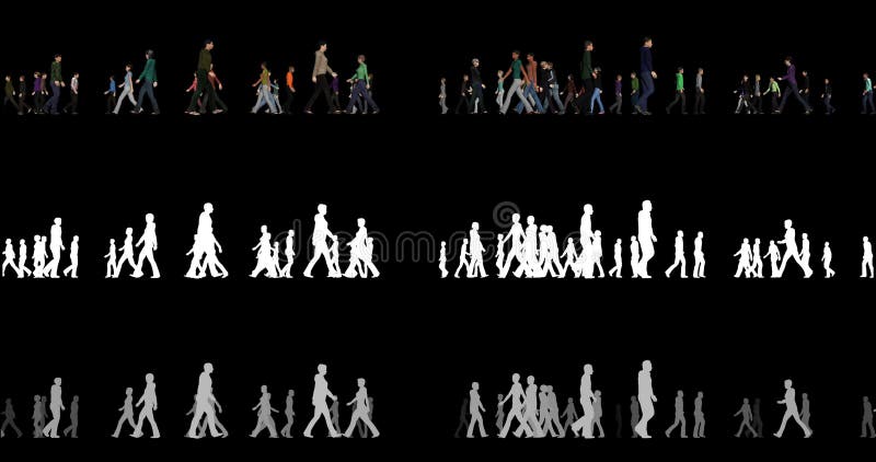 Crowd of People Run and Go in Different Directions with an Alpha ...