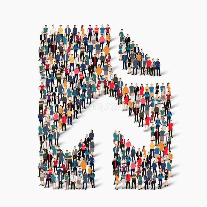 Crowd People Shape Arrow Direction Stock Vector - Illustration of group ...