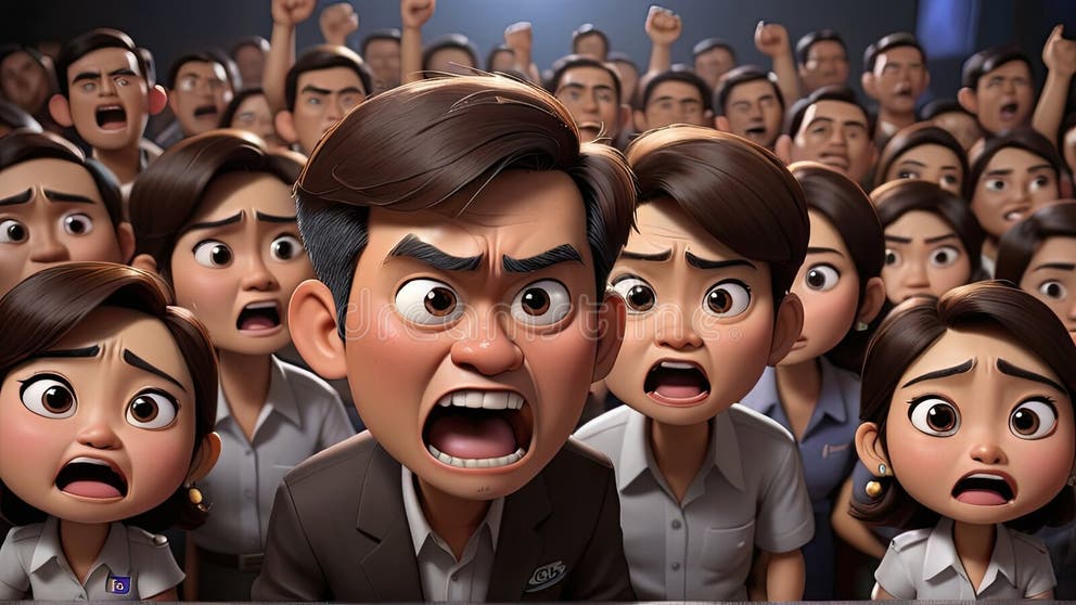 Crowd of People in Shock. stock illustration. Illustration of group ...