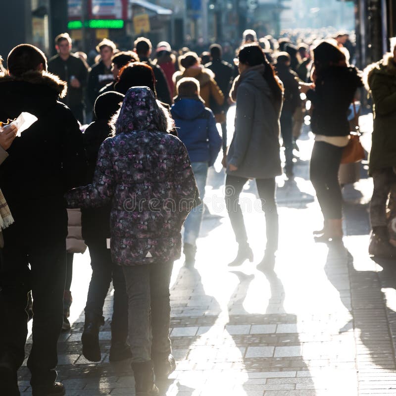Crowd of People on a Shopping Street Editorial Stock Image - Image of ...