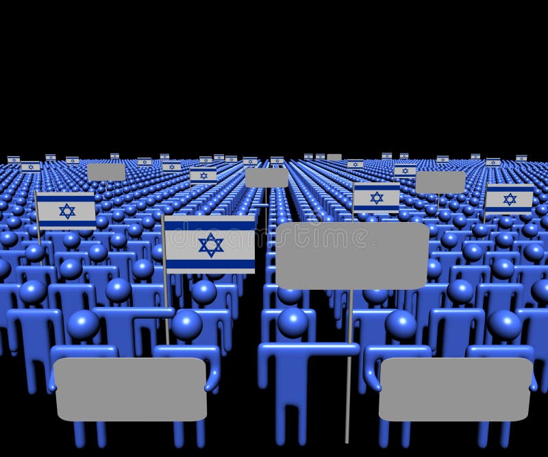 Israeli People Icon Map. Detailed Vector Silhouette. Mixed Crowd of Men ...