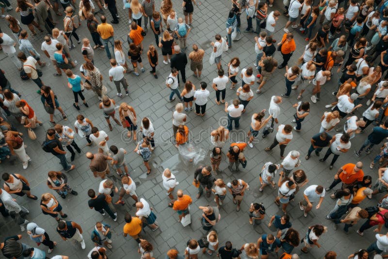 Crowd of People on the Square, Top View Stock Photo - Image of travel ...