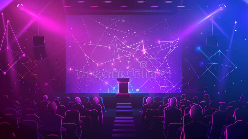 Crowd of People Standing in Front of Stage Stock Image - Image of ...