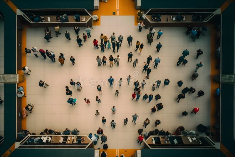 Crowd of People on the Street Top View. Neural Network AI Generated ...