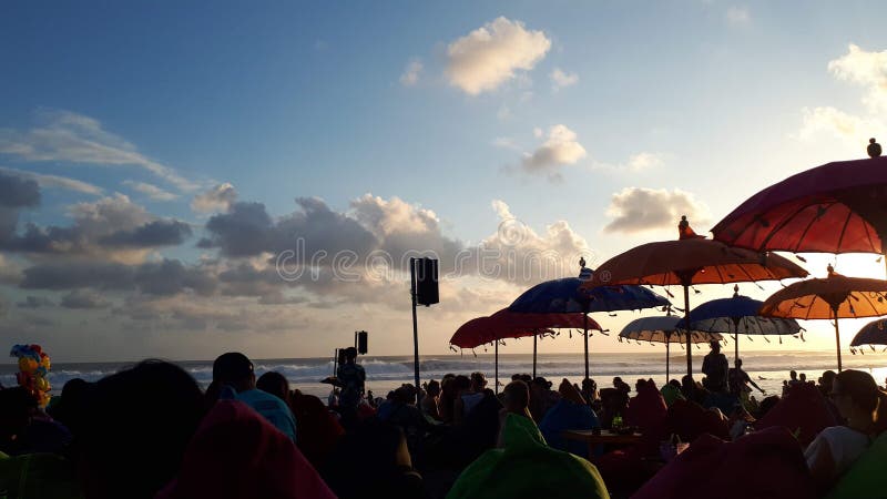 Crowd People in Sunset Bali Beach Indonesia Editorial Stock Photo ...