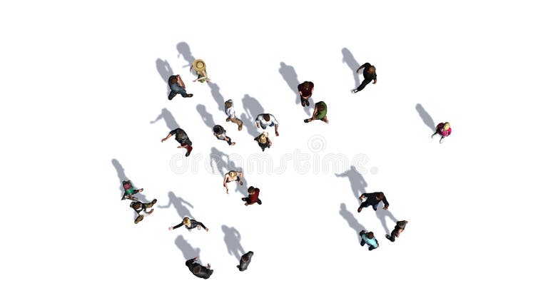 Crowd of People in Top-view on White Background Stock Illustration ...
