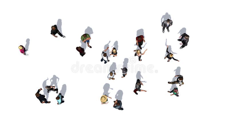 Crowd of People in Top-view on White Background Stock Illustration ...