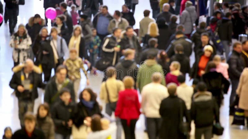 Crowd of People Walk Around, Unfocused View from Stock Footage - Video ...