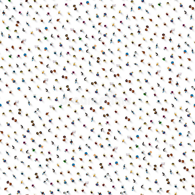 A Crowd of People on a White Background, Seamless Texture Business ...