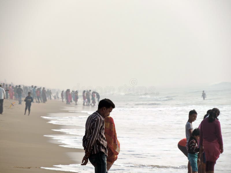 Crowd at Puri Sea Beach, Odisha Editorial Image - Image of temple ...