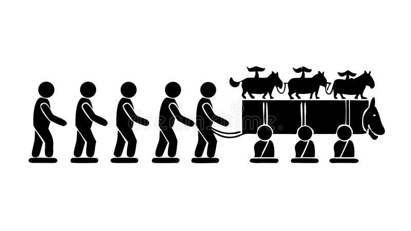 Crowd Pushing Large Object Collaboration, Vector Design Generative AI ...