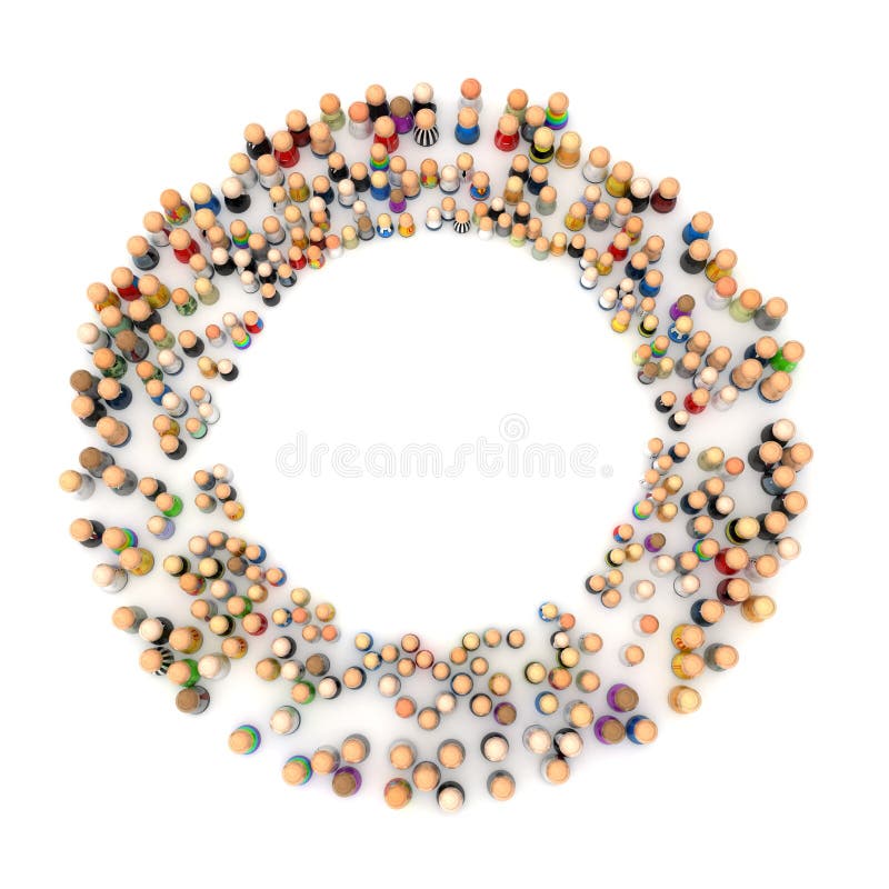 Crowd of People in Circle Reunited Logo Stock Vector - Illustration of ...