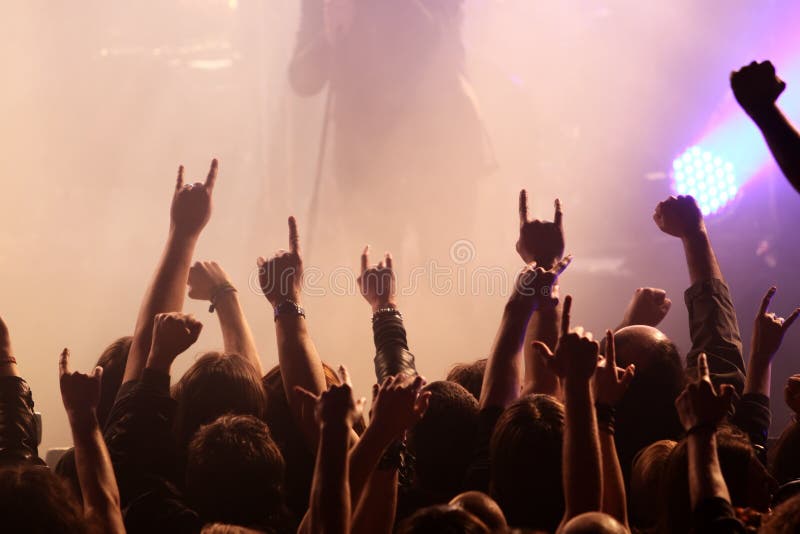 Rocking Crowd at Heavy Metal Festival / Concert Stock Image - Image of ...