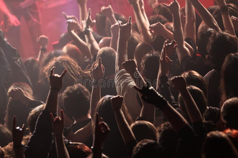 Rocking Crowd at Heavy Metal Festival / Concert Stock Image - Image of ...
