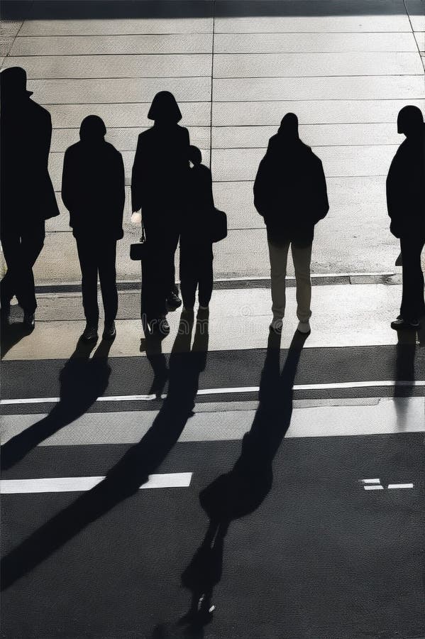 Crowd Shadow Figure Illustration Stock Illustration - Illustration of ...