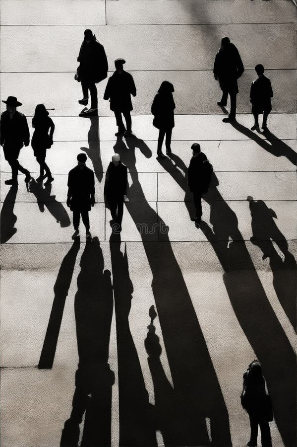 Crowd Shadow Figure Illustration Stock Illustration - Illustration of ...