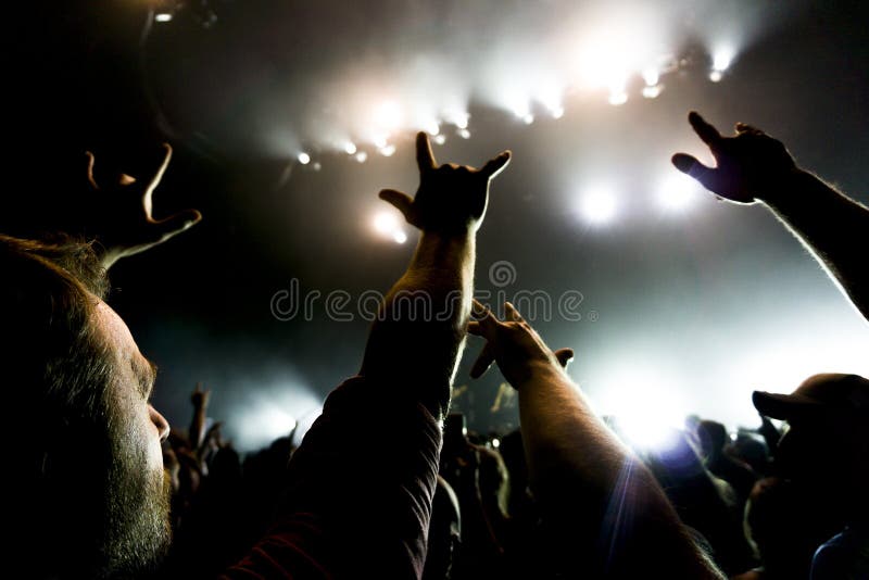 Silhouette People Rock Show Editorial Stock Photo - Image of event ...