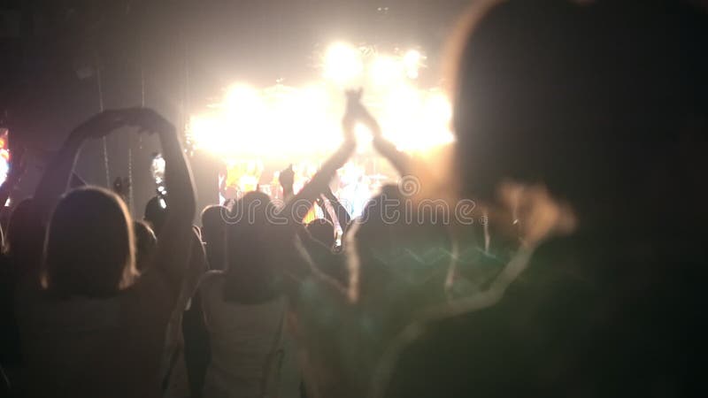 The Crowd of Shadows of People Dancing at the Concert, Slow-motion ...