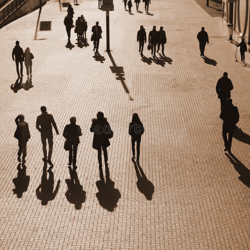 Shadows of People in the Street Stock Image - Image of activity ...