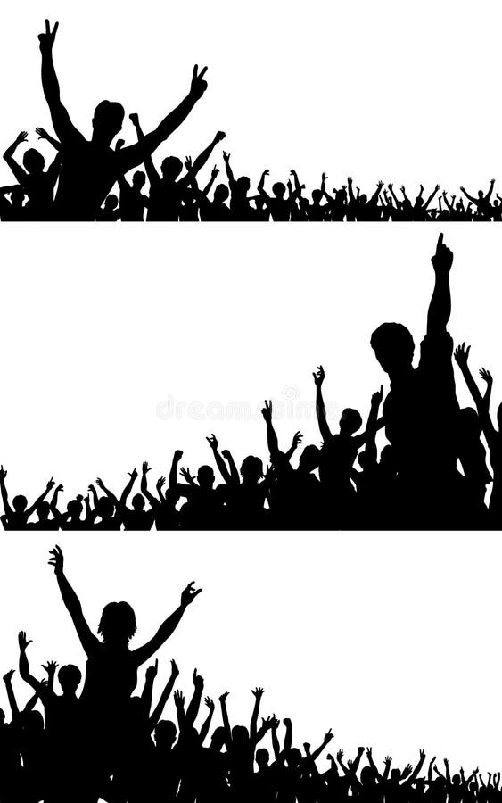 Crowd silhouettes stock vector. Illustration of collection - 10954743