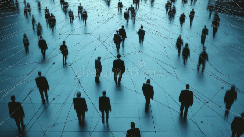 Crowd of Silhouettes in a Digital Networking Space during a Conference ...