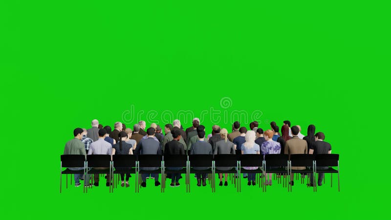 Audience Sitting on Green Screen Background Stock Video - Video of ...