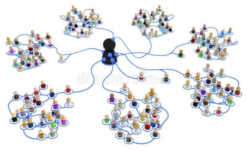 Cartoon System, Influencing Hub Clusters Stock Illustration ...